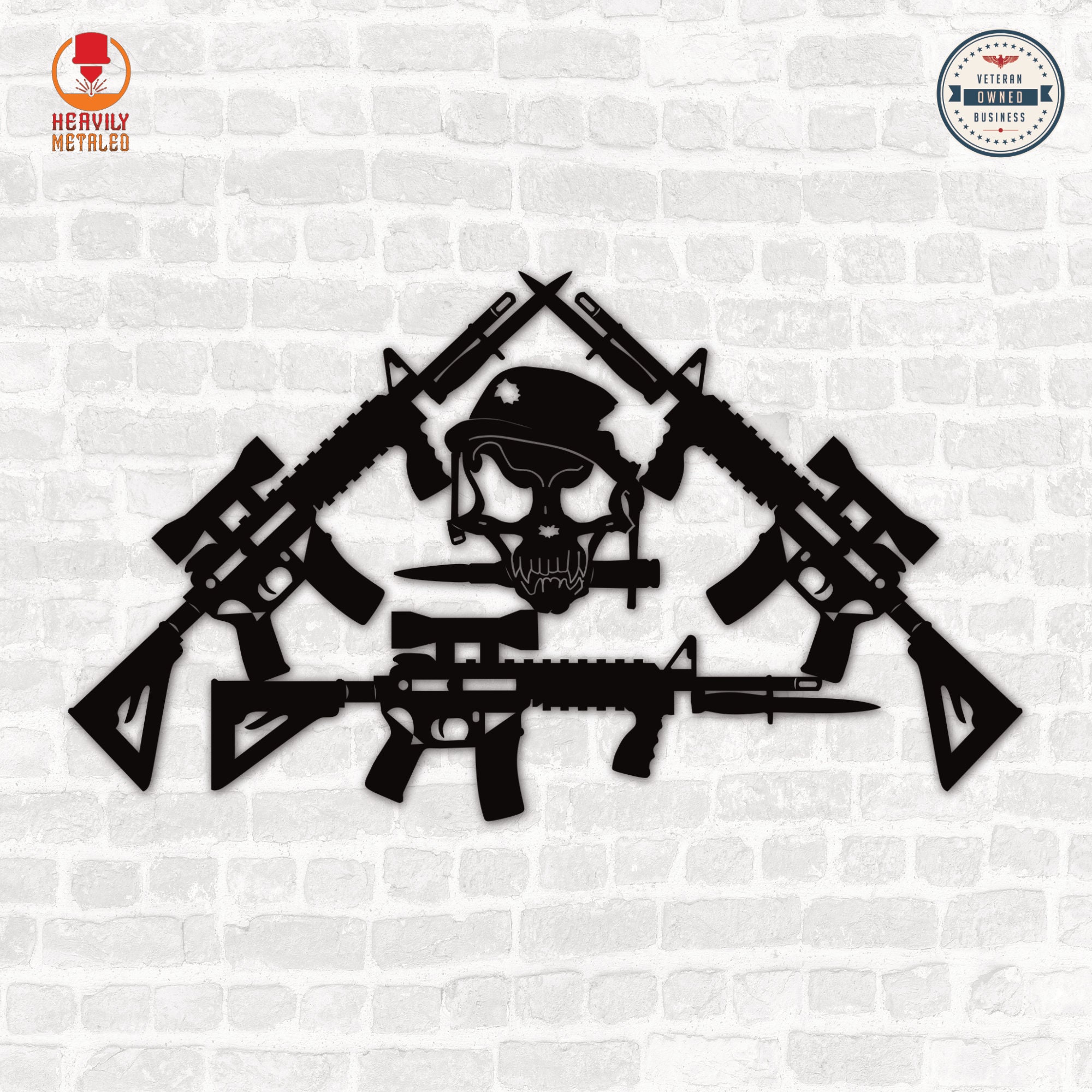 Crossed M4 Rifles Skull
