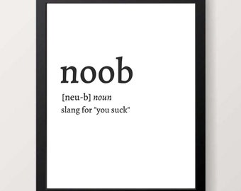 Noob Definition Art - Etsy