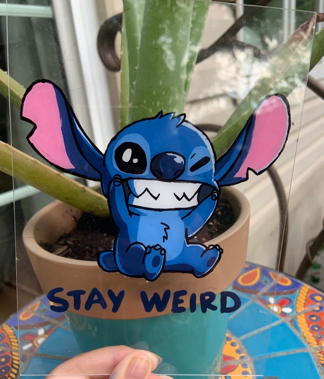 Glass Painting of Stitch - Etsy