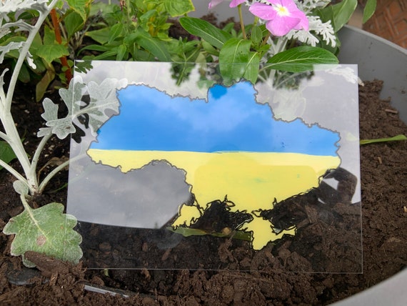 Glass Painting of Ukrainian Flag of Ukraine - Etsy