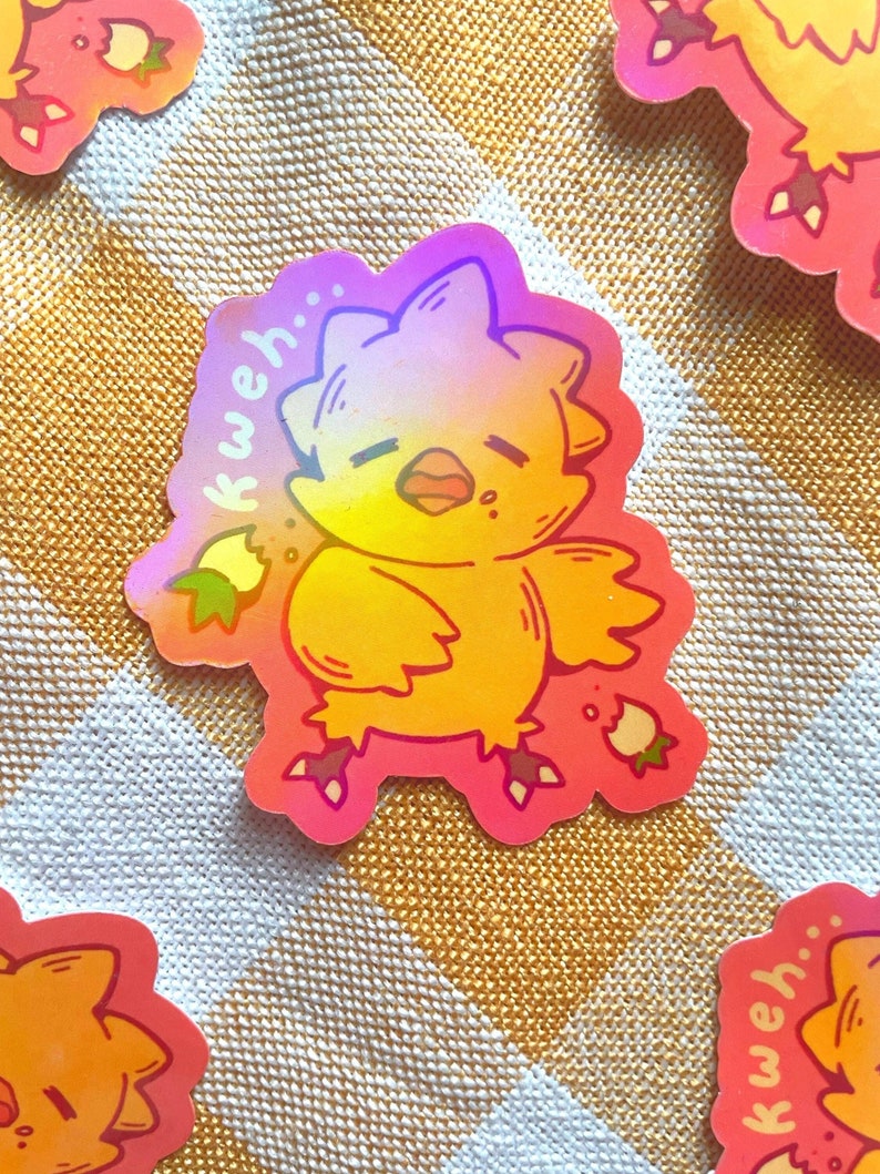 Chocobo Sticker | Holographic Diecut Sticker - Etsy