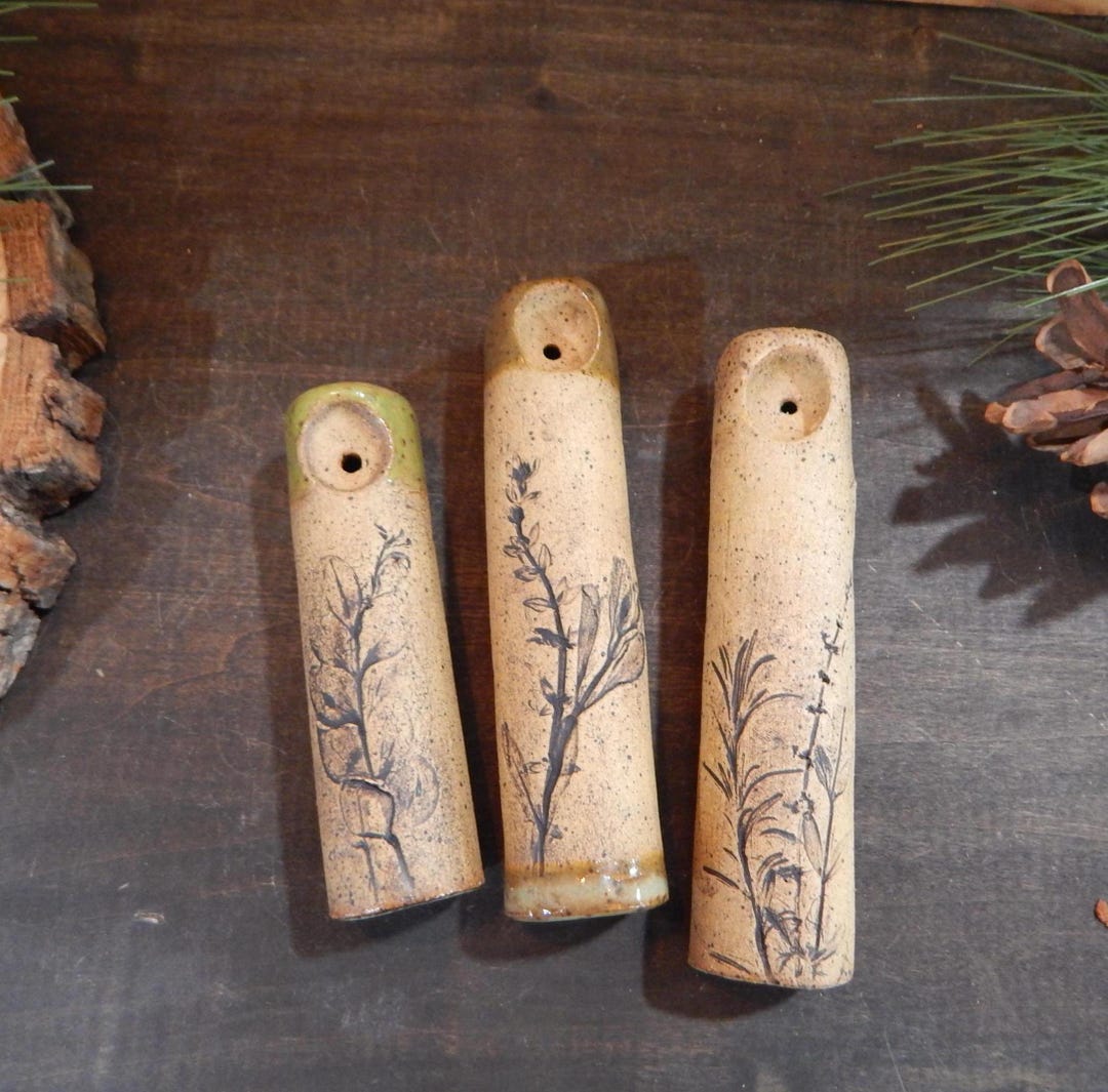 Handmade Ceramic Pottery Clay Smoking Pipe Tobacco Unique Botanical - Etsy