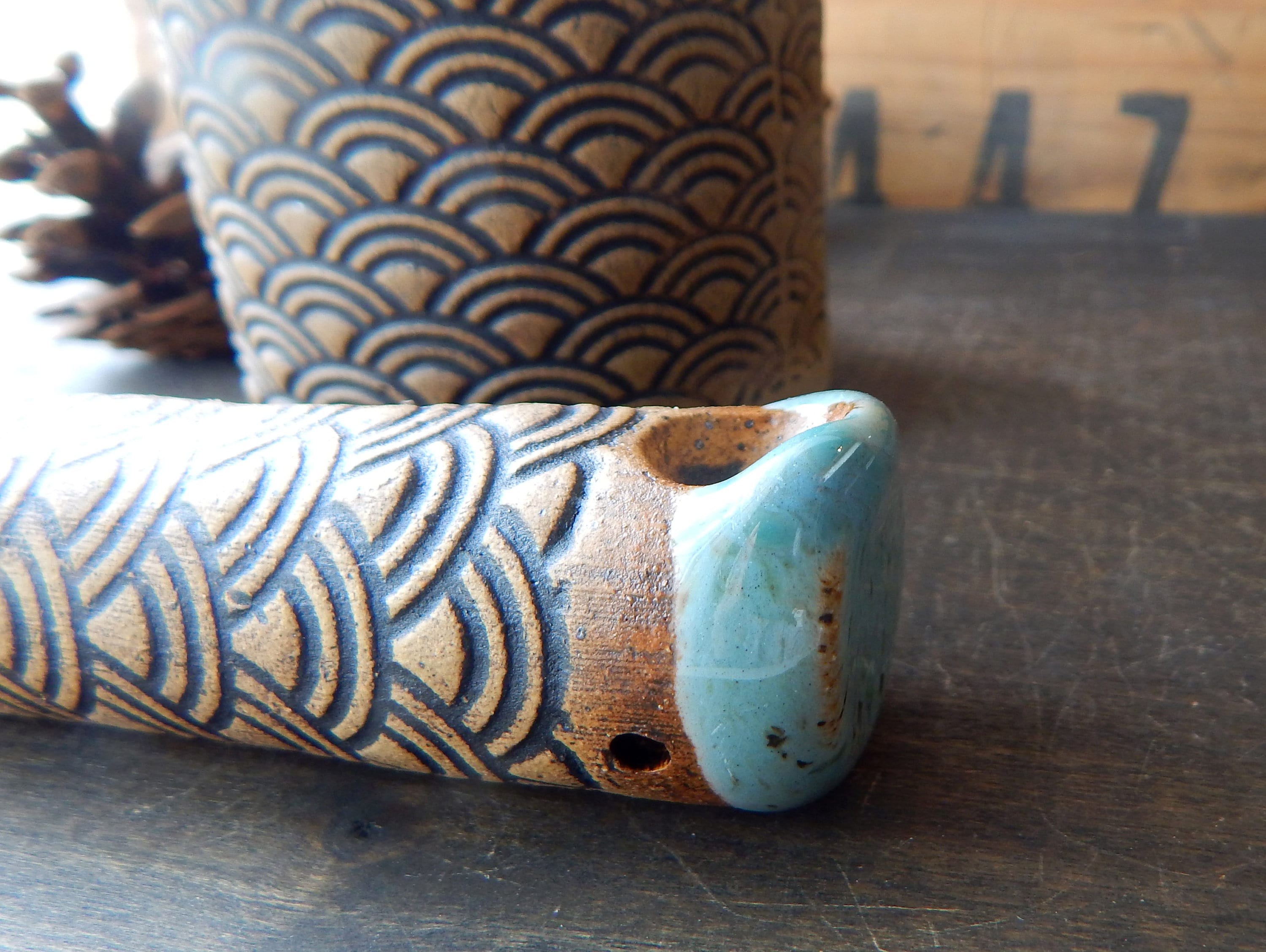 Handmade Smoking Pipe Pottery Stash Jar Set Unique One of a Kind Hippie ...