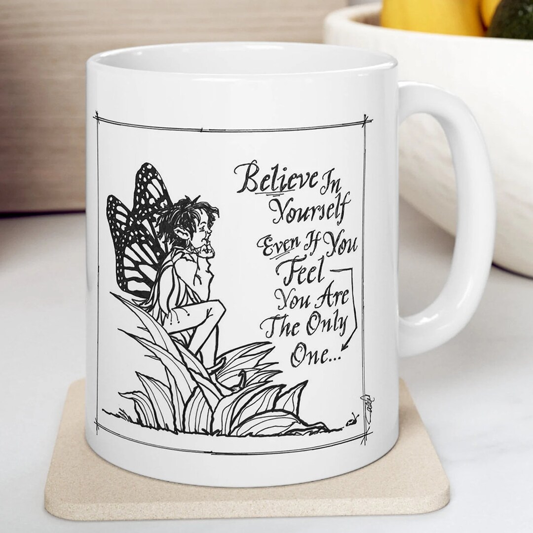 Elf Print | Original Fairycore Art Elf Mug | Ceramic Coffee Mug | Elf ...