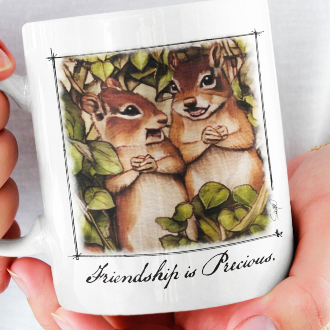 Chipmunk Coffee Cup | Cute Chipmunk Art | Cute Mug Aesthetic ...