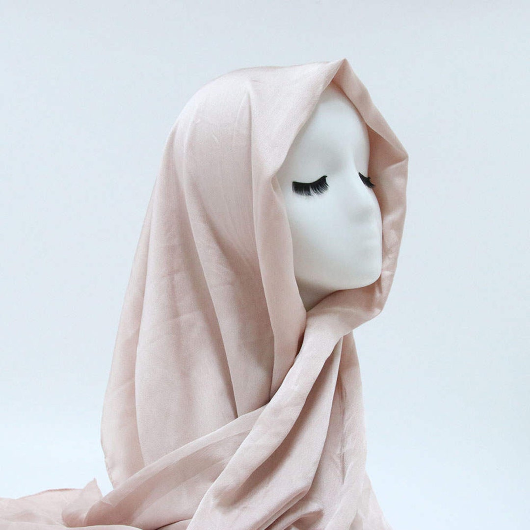 2 in 1 Hijab With a Silk Lined Caps Muslim Stretch Turban Cap Chiffon ...
