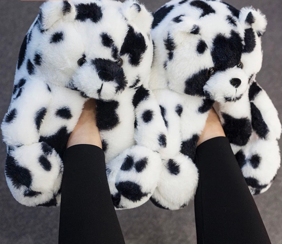 Teddy Bear Slippers Fuzzy Teddy Plush Adult Slipper House Teddy Bear ...