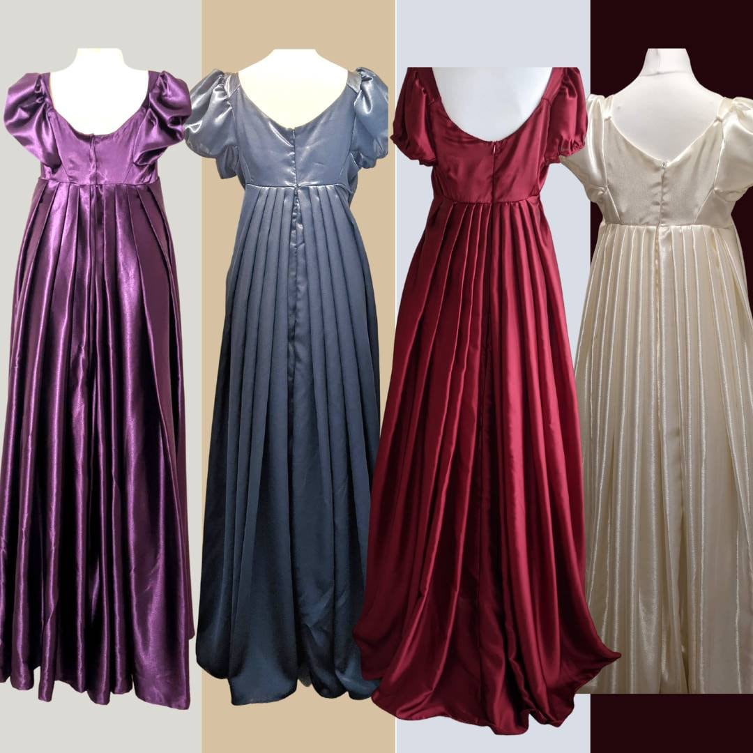 Bridgerton Satin Gown Regency Empire Regencycore Dress Kate - Etsy Canada