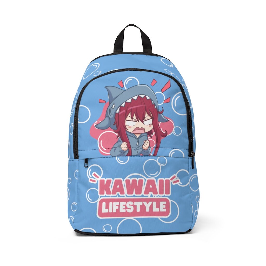 Kawaii Lifestyle Anime Shark Girl Backpack unisex Fabric - Etsy