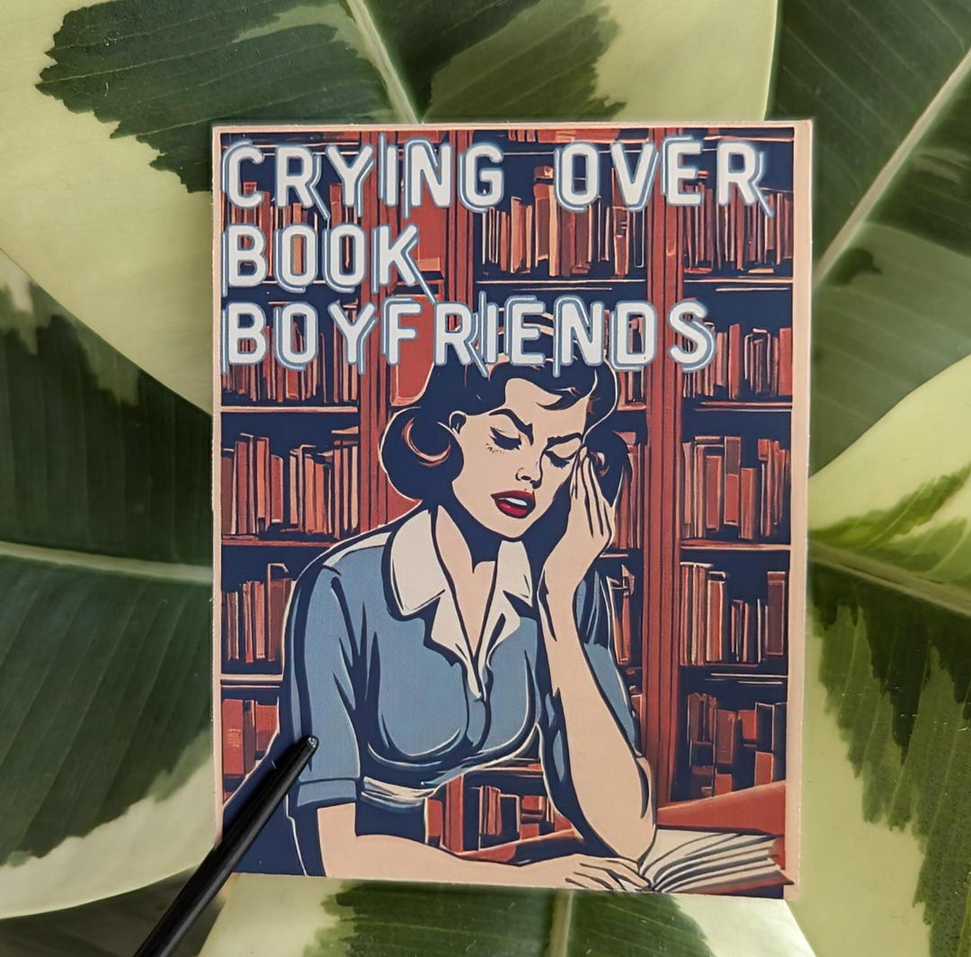Bookish Sticker | Crying Over Book Boyfriends | Laptop Sticker | Water ...