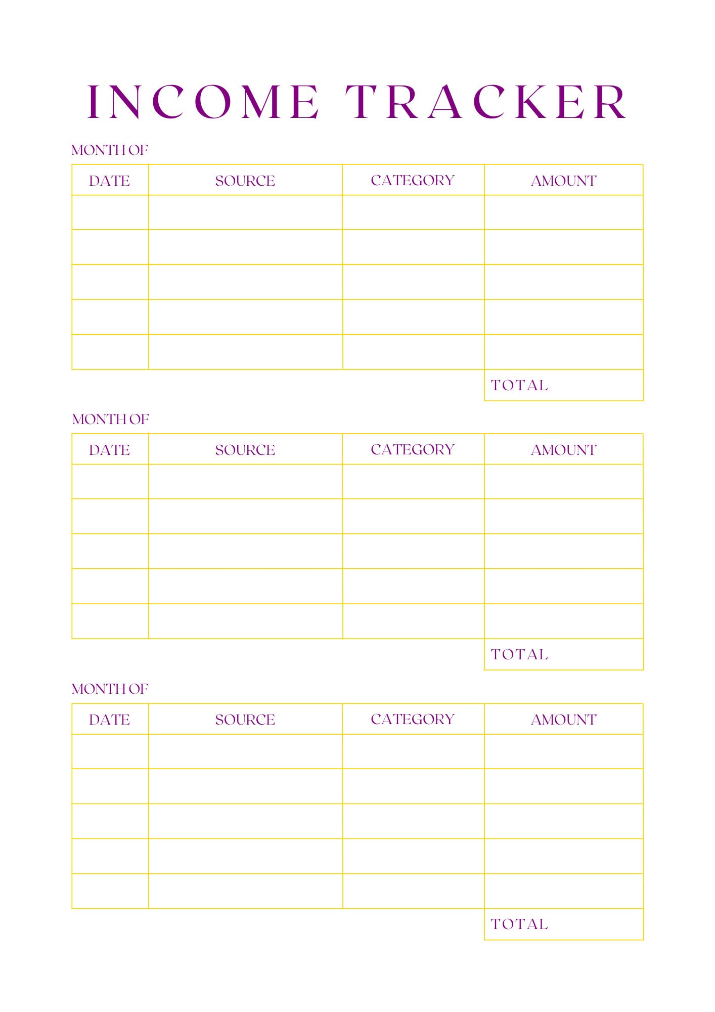 Income Tracker, Budget Planner Templates, Financial Savings Tracker ...