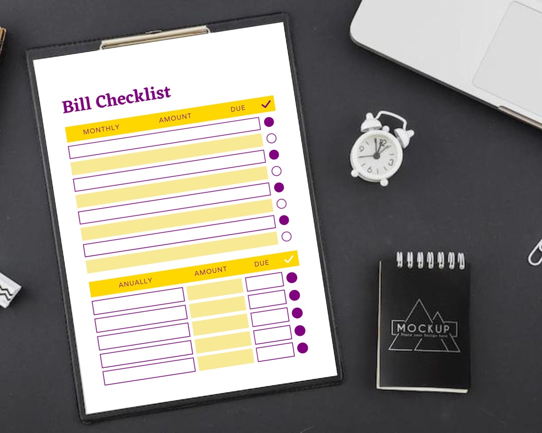 Bill Checklist, Budget Planner Templates, Financial Savings Tracker ...
