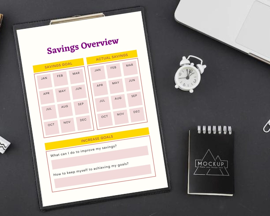 Saving Overview Budget Planner Templates, Financial Savings Tracker ...