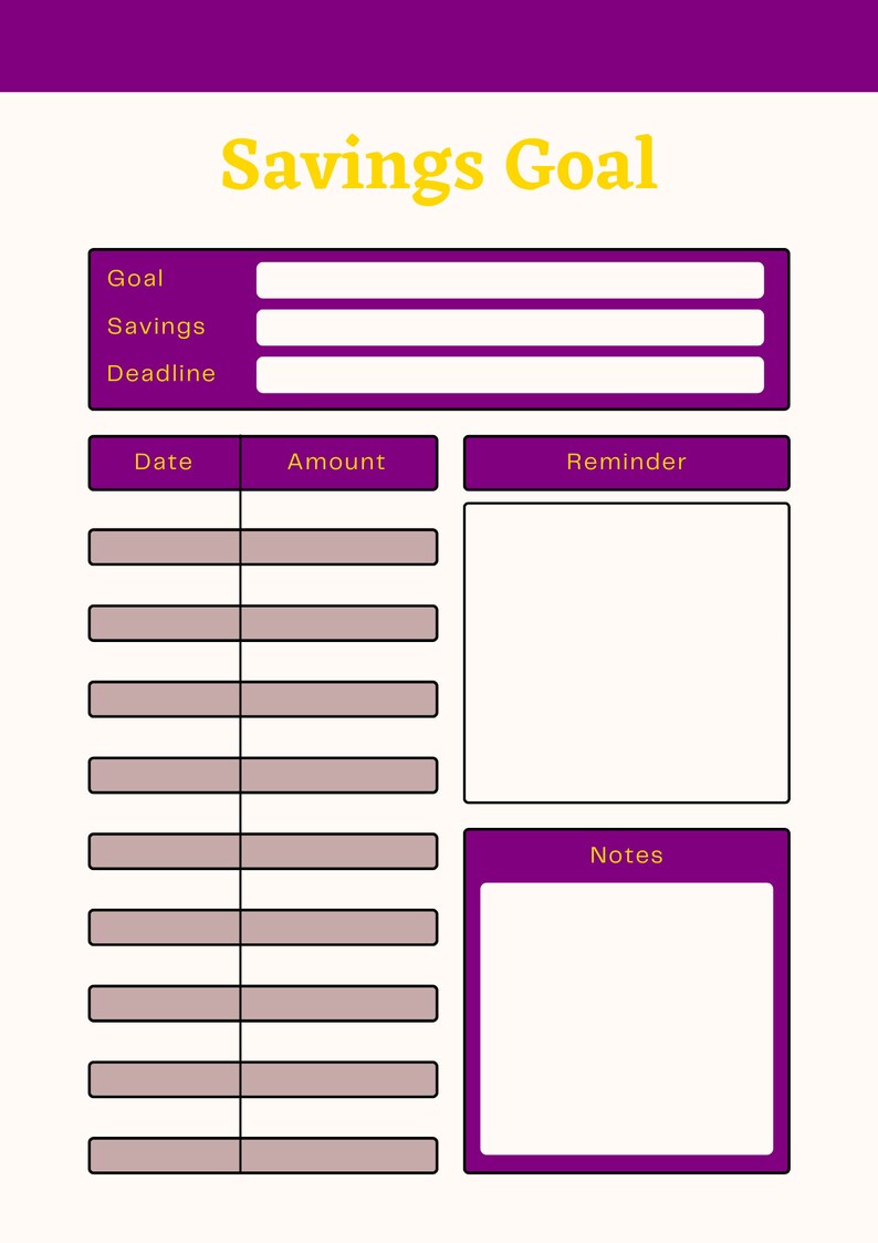Saving Planner Budget Planner Templates Financial Savings - Etsy