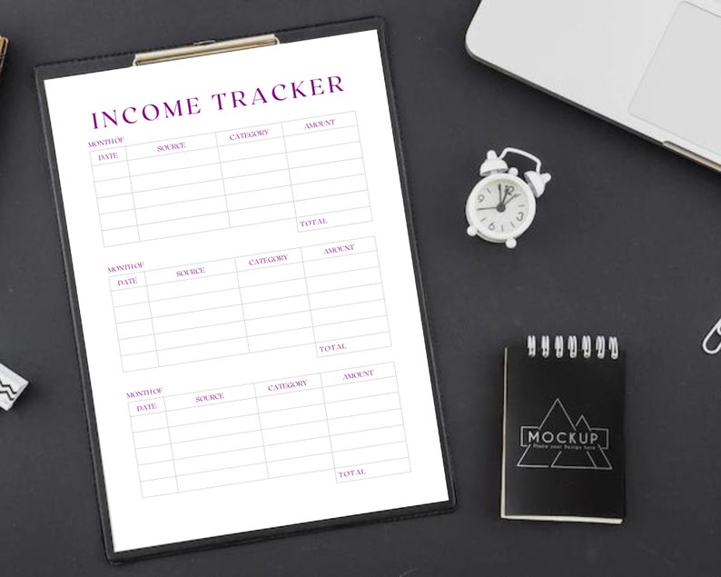 Income Tracker Budget Planner Templates, Financial Savings Tracker ...
