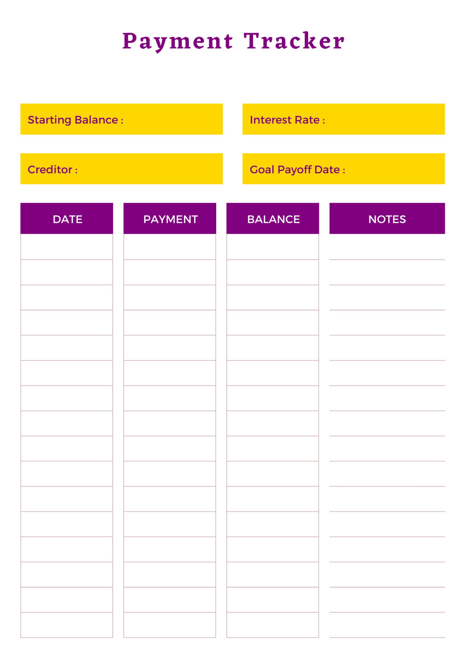 Payment Tracker, Budget Planner Templates, Financial Savings Tracker ...