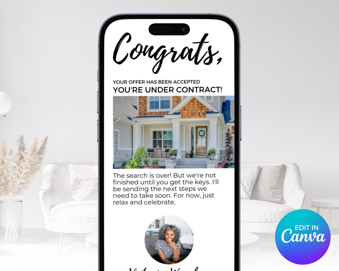 Real Estate Under Contract Text Message for Clients Realtor Marketing ...