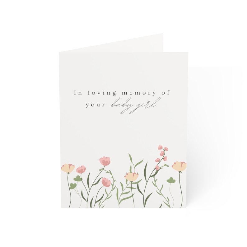 Printable Baby Loss Card, Memory of Baby Girl Sympathy Card ...