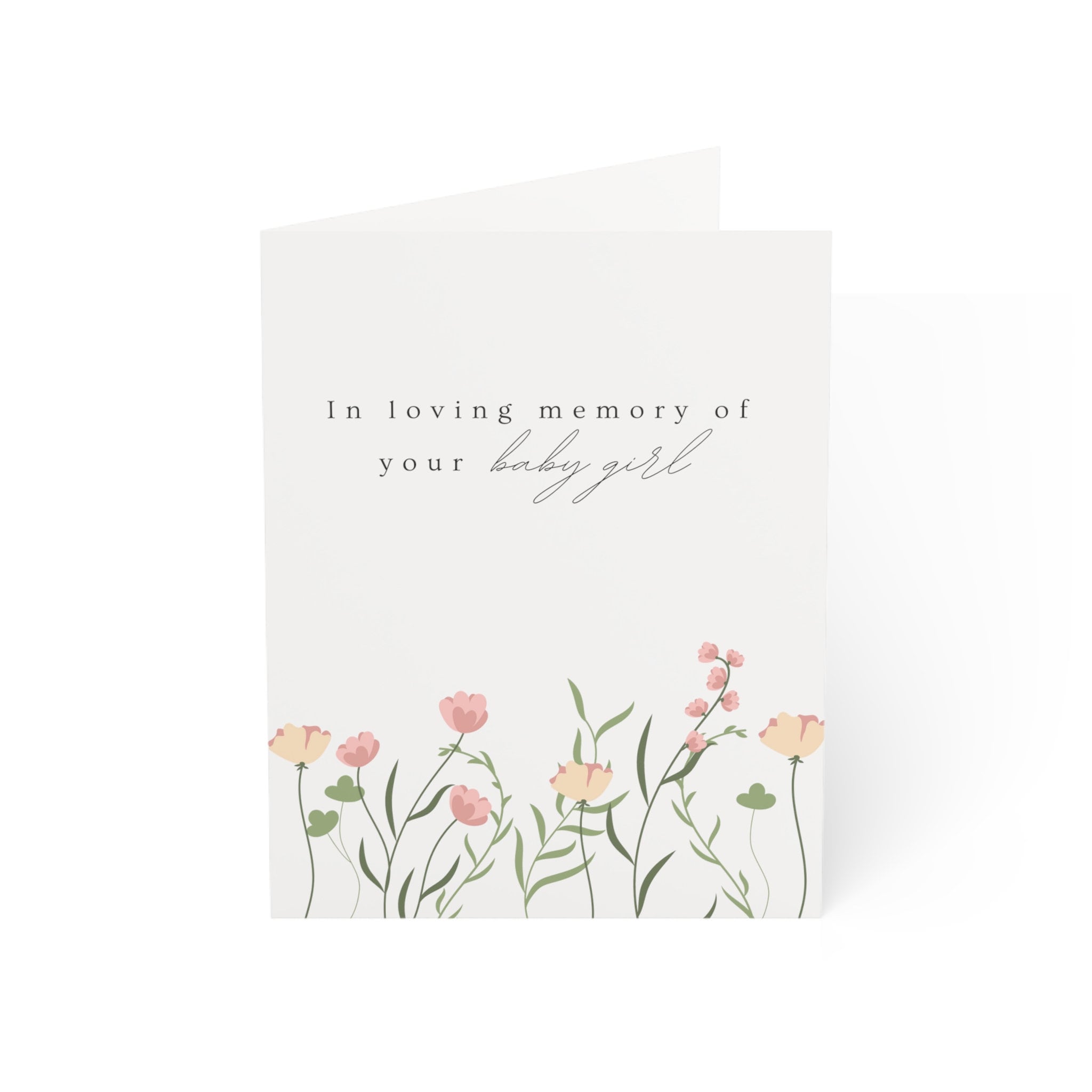 Printable Baby Loss Card, Memory of Baby Girl Sympathy Card ...