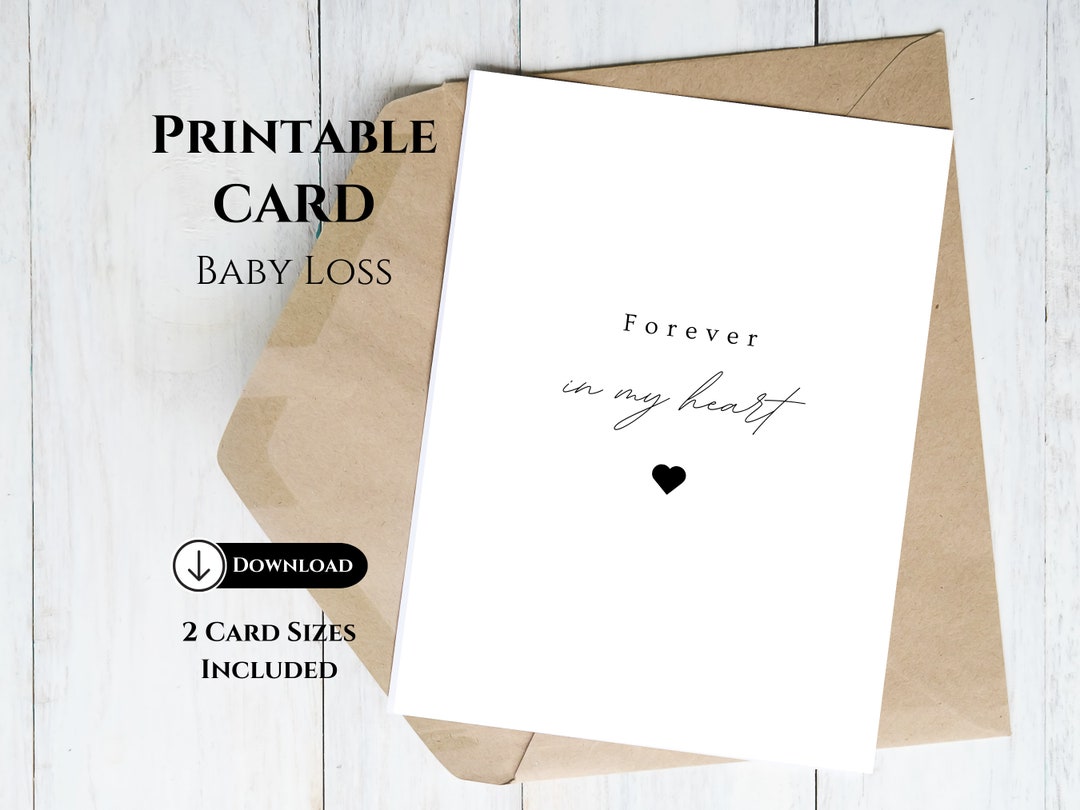 Printable Baby Loss Card Forever in My Heart Sympathy Card - Etsy