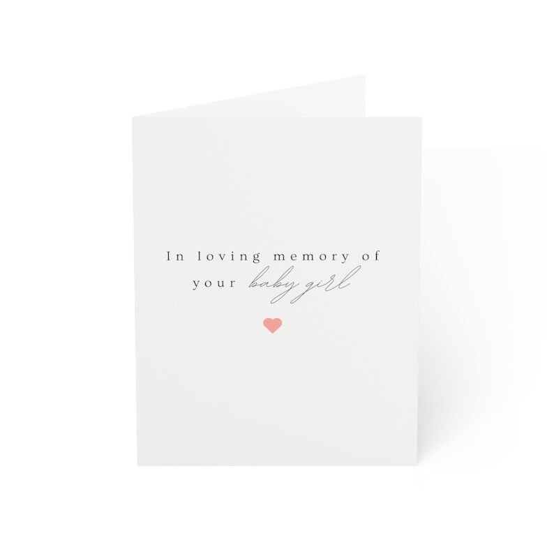 Printable Baby Loss Card, in Memory of Girl Sympathy Card, Bereavement ...