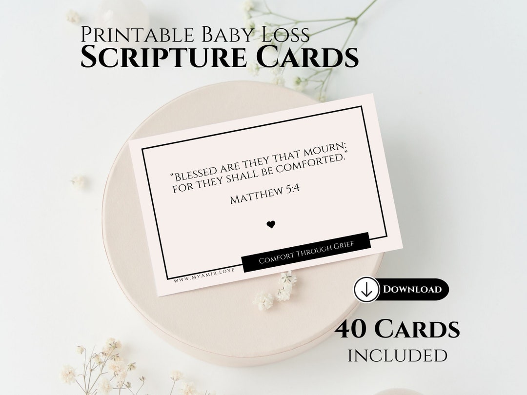 Printable Comforting Scripture Cards for Baby Loss, Miscarriage ...