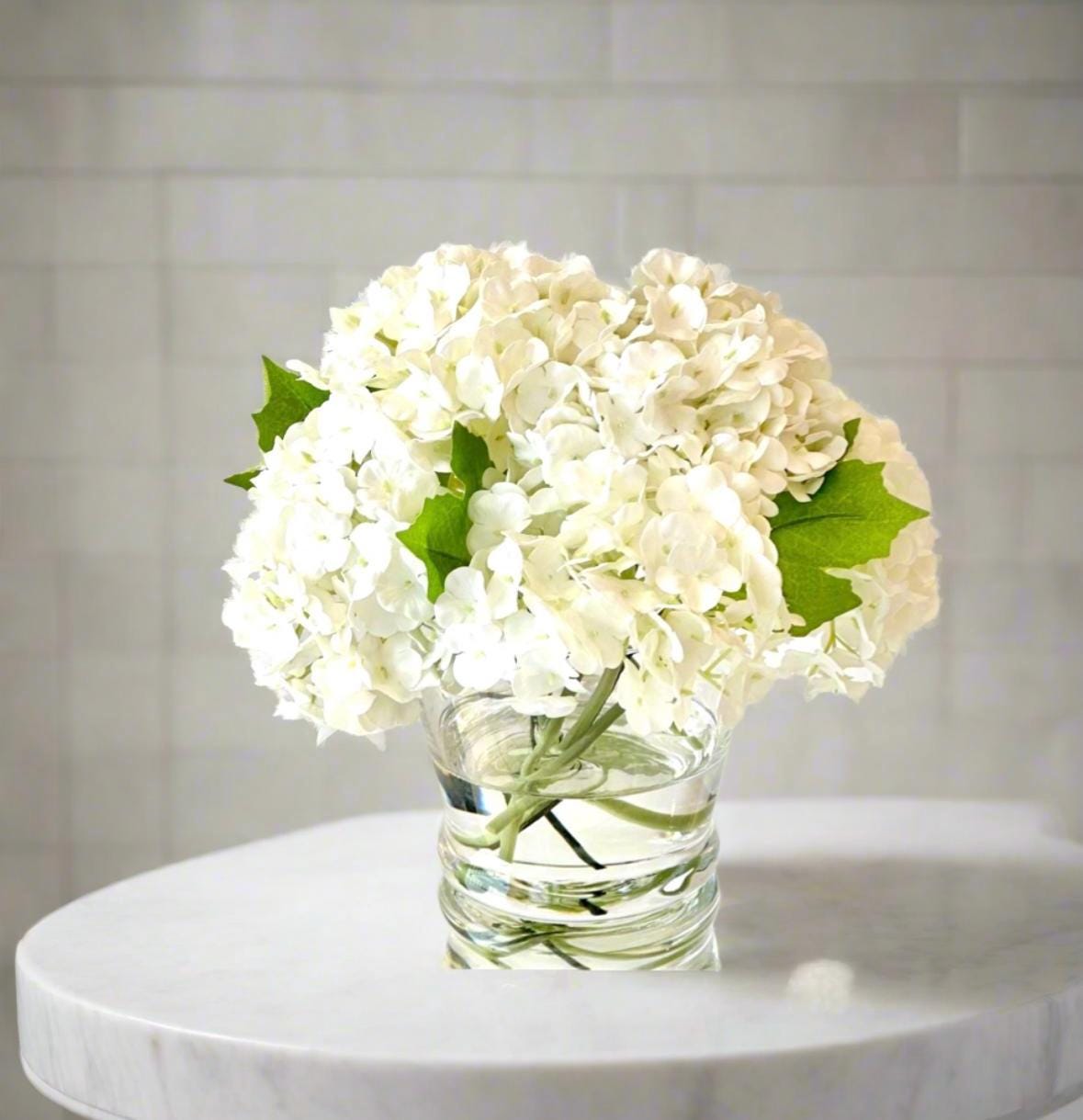 Real Touch White Hydrangea Arrangement, White Hydrangea Centerpiece ...
