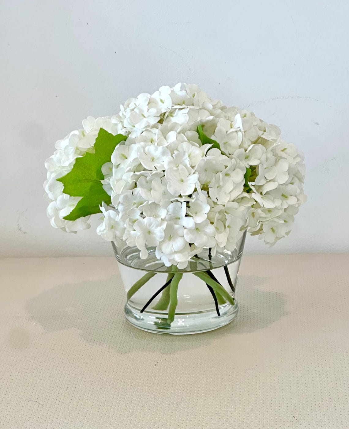 Real Touch White Hydrangea Arrangement, White Hydrangea Centerpiece ...