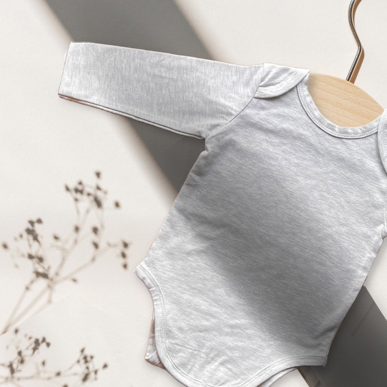 Magnetic Snap Baby Bodysuit: Organic Cotton Grey Sleeper - Etsy