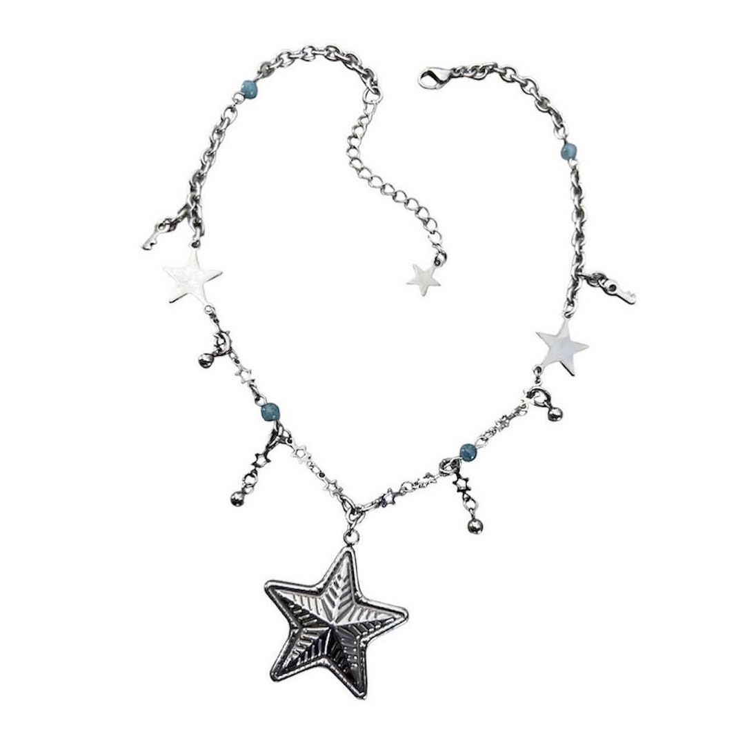 Cyber Y2K Grunge Stainless Steel Beaded Chunky Star Pendant - Etsy
