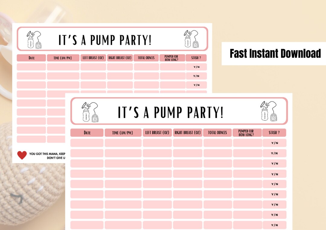 Exclusive Pumping Log, Printable Log, Breast Milk Tracker, Pump Log ...