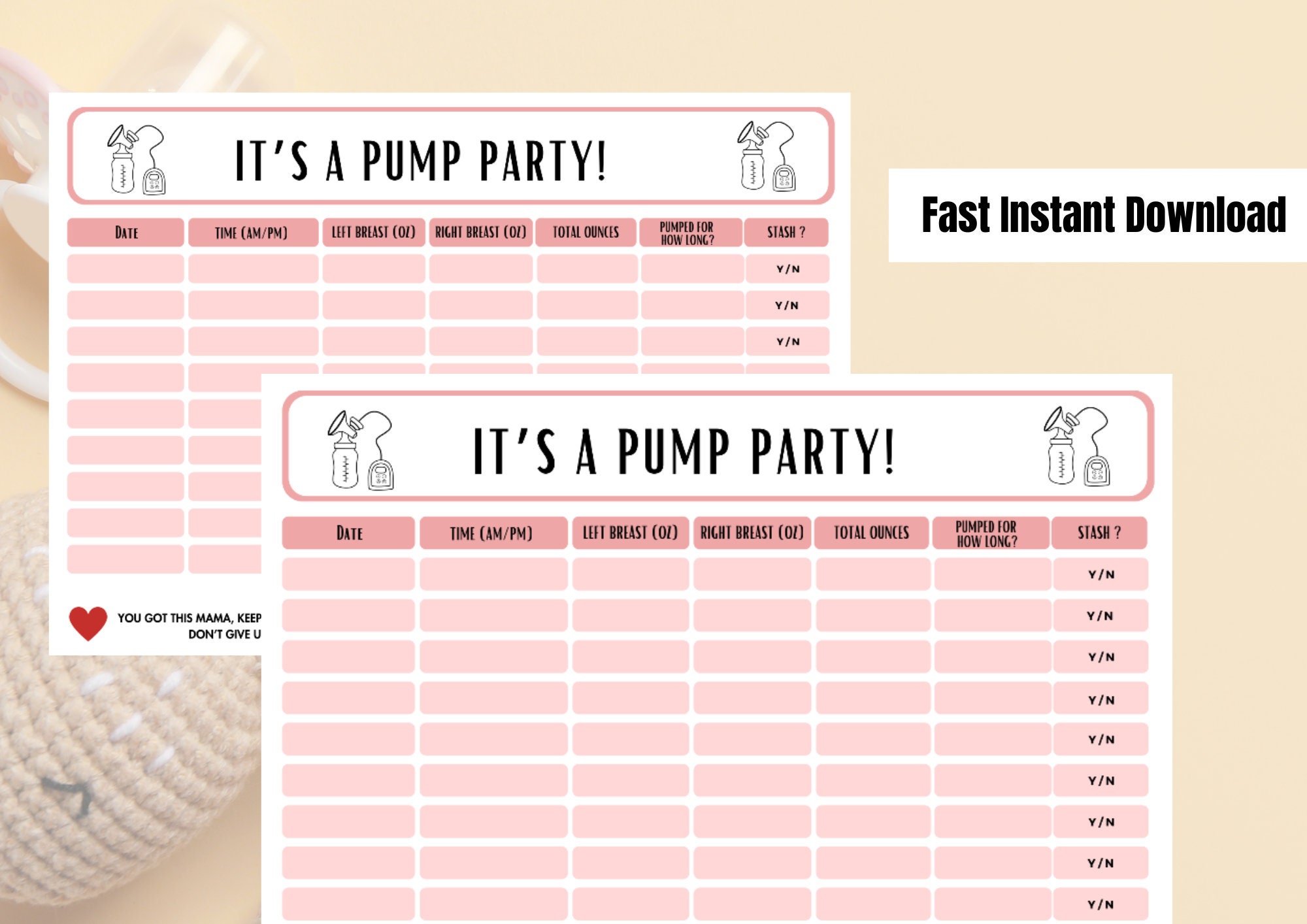 Exclusive Pumping Log, Printable Log, Breast Milk Tracker, Pump Log ...