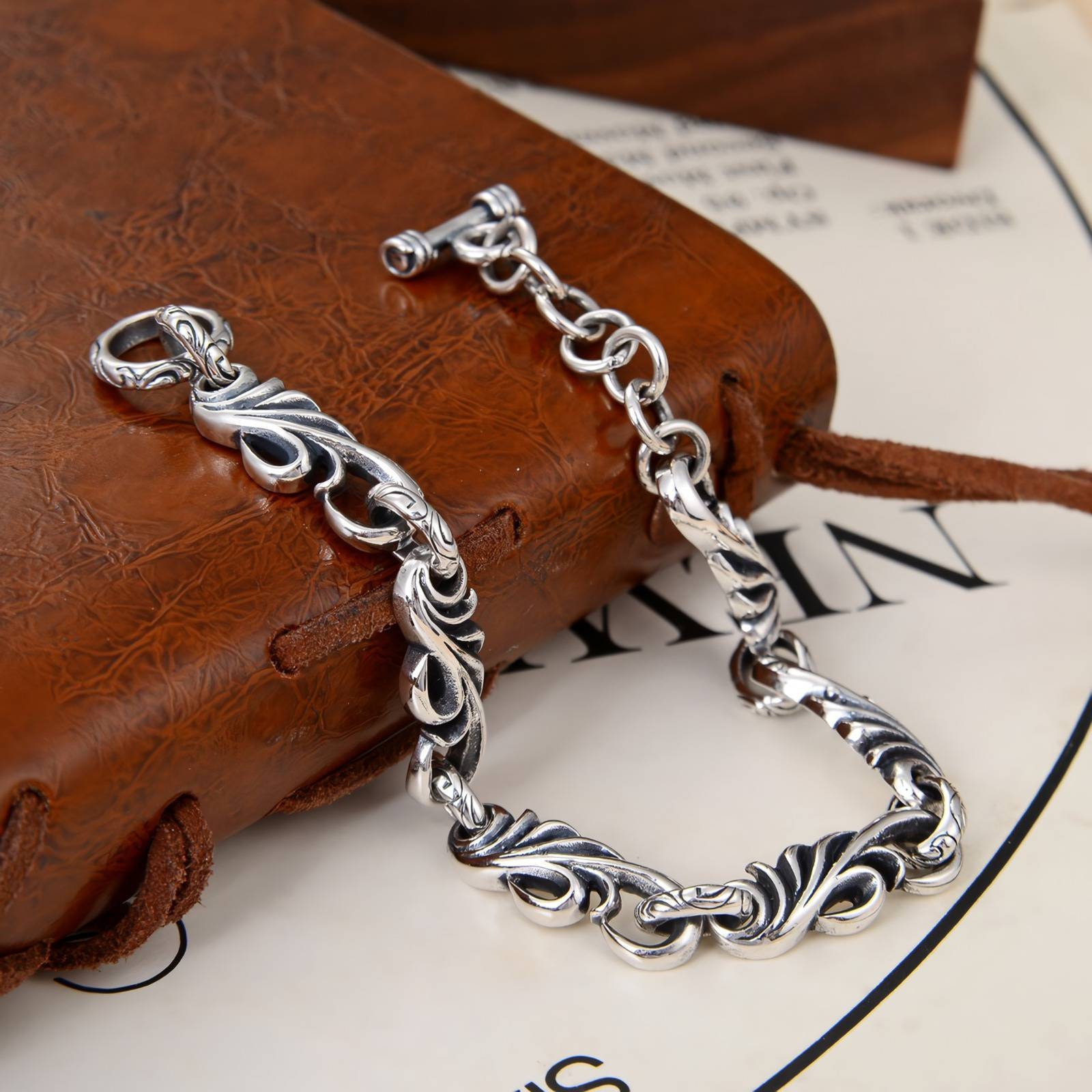 Viking Style Silver Bracelet, Boho Hippie Bracelet, 925 Sterling Silver Bracelet, Handmade ...