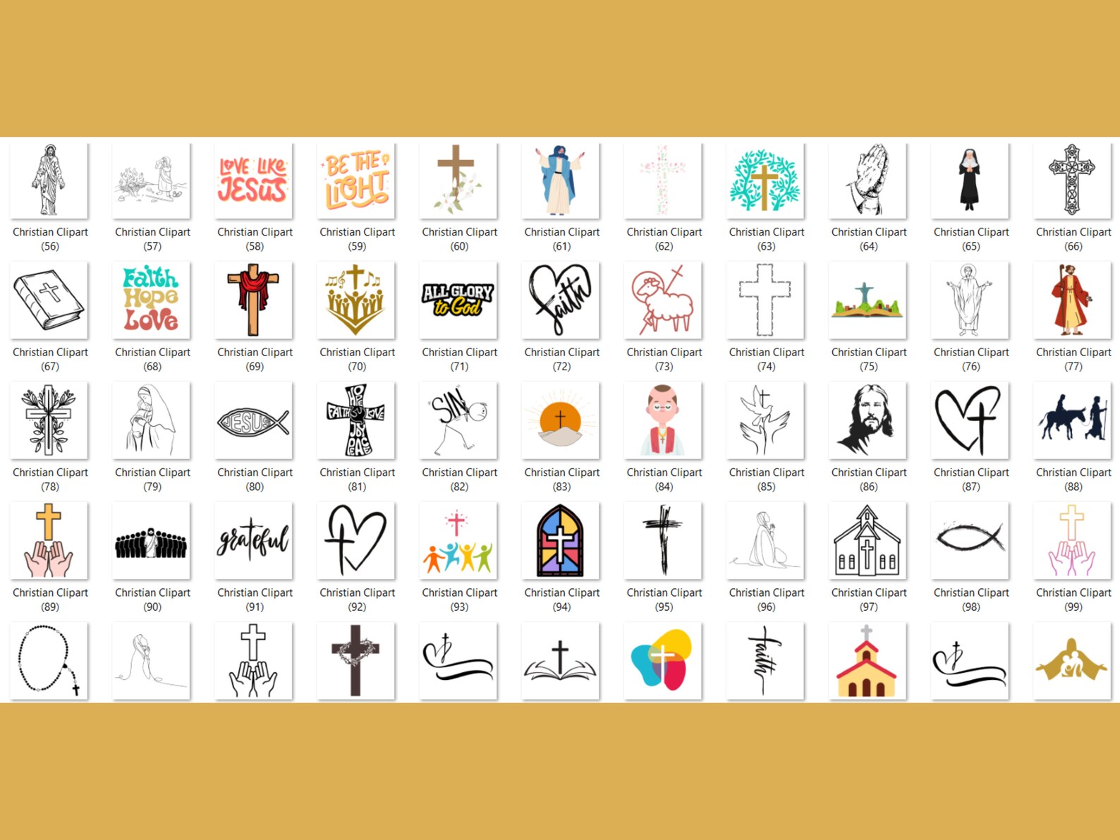 120 Religious Clipart Bundle - PNG Images With Transparent Backgrounds ...