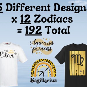 192 Zodiac T-shirt Designs Pngs With Transparent Backgrounds - 16 ...
