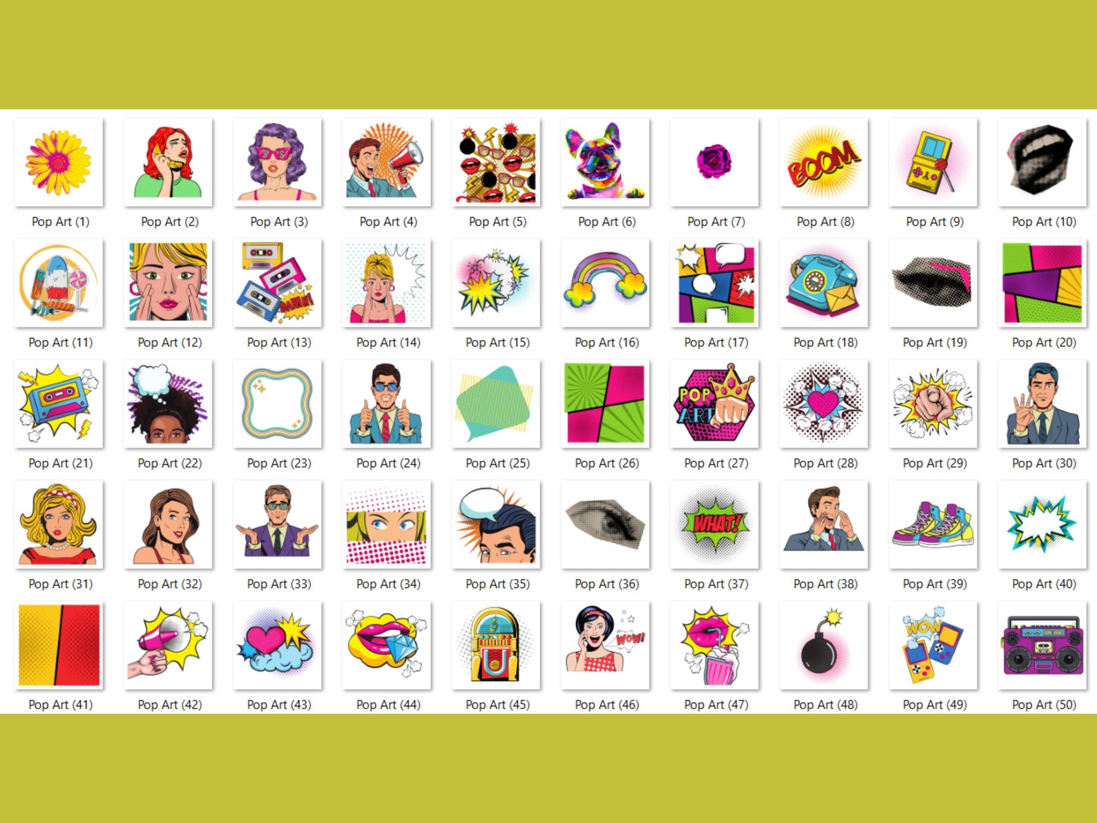 115 Pop Art Clipart Bundle - Pop Art Pngs - PNG Images With Transparent ...