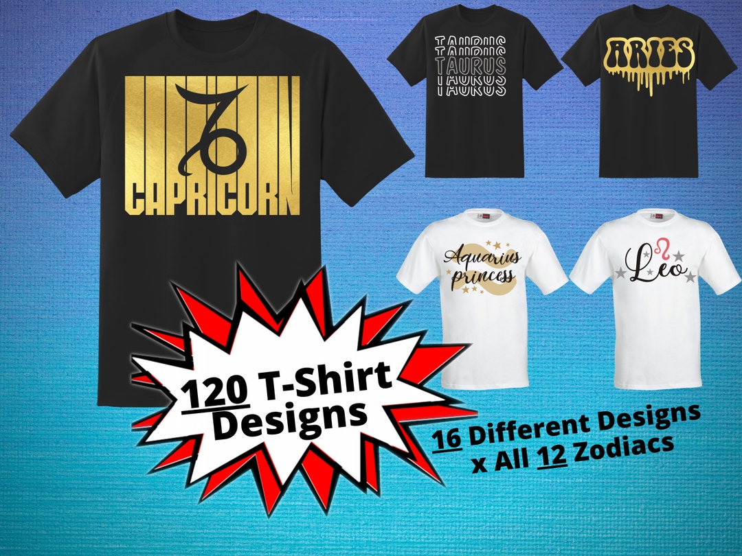 192 Zodiac T-shirt Designs Pngs With Transparent Backgrounds - 16 ...