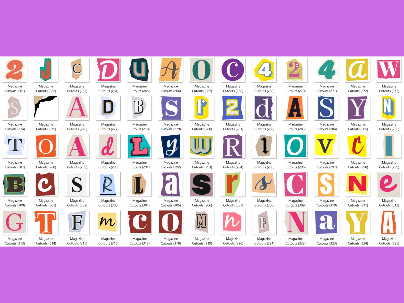 400 Magazine Cut-outs Letters and Numbers PNG Images With - Etsy