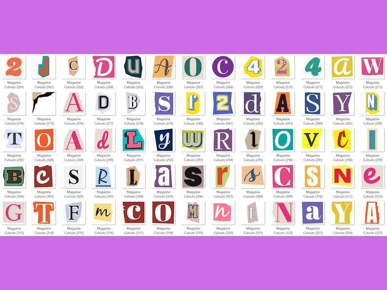400 Magazine Cut-outs - Letters and Numbers - PNG Images With ...