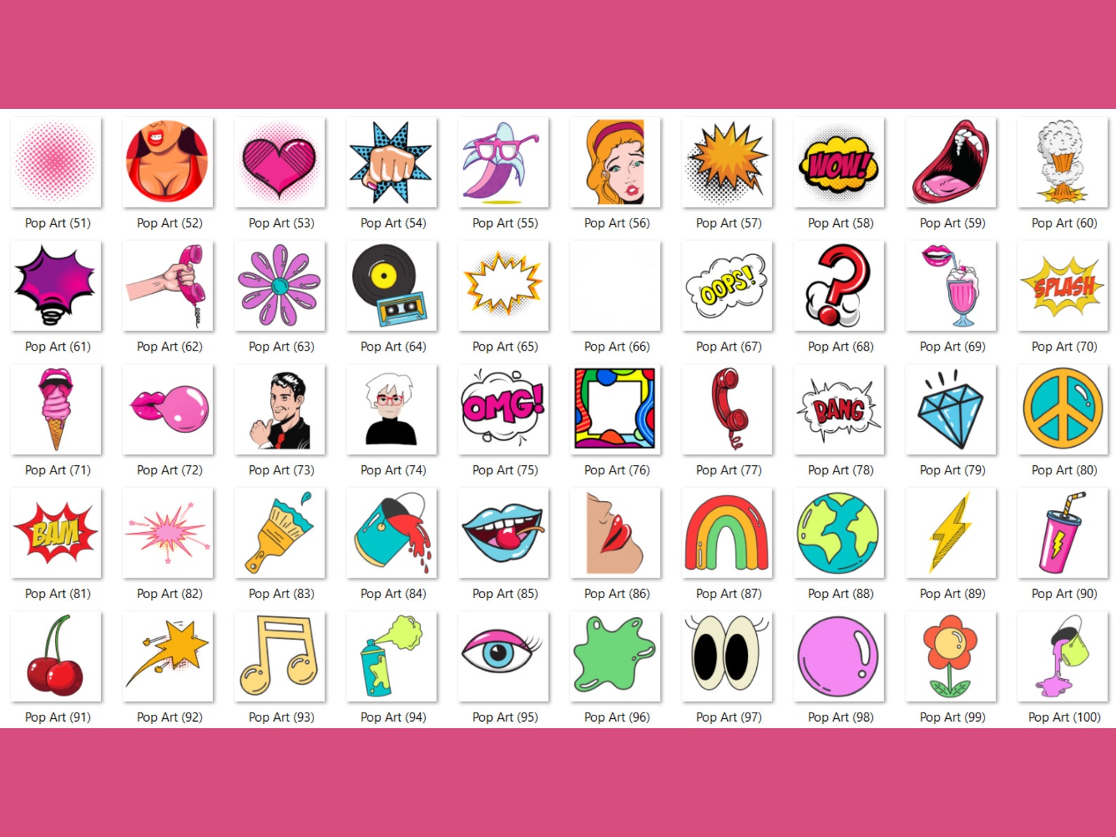115 Pop Art Clipart Bundle - Pop Art Pngs - PNG Images With Transparent ...