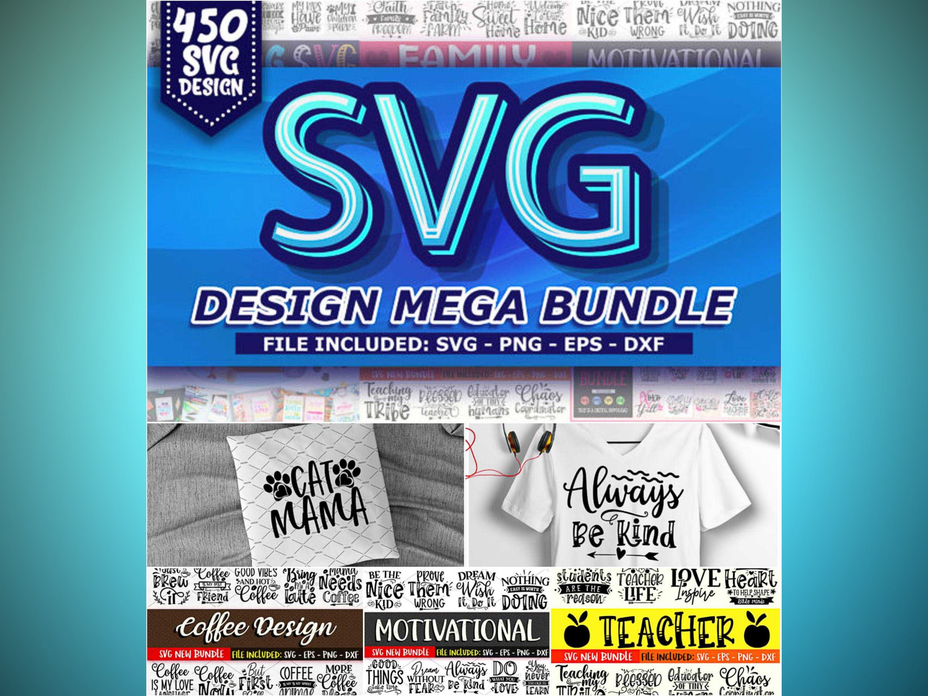 450 T-shirt Design Bundle SVG Shirt Designs & PNG Design With ...