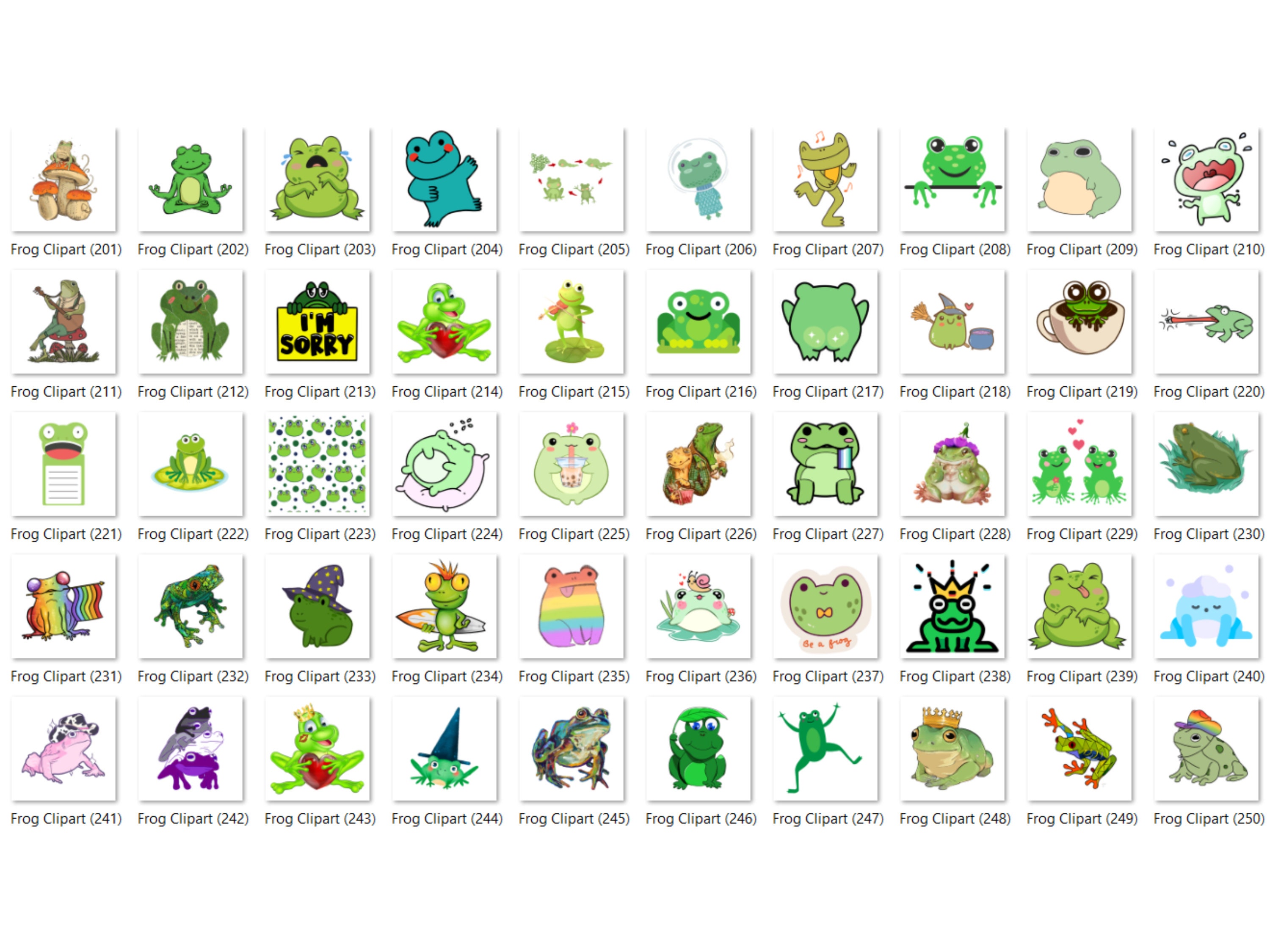 350 Frog Clipart Designs PNG Images With Transparent Backgrounds Cute ...