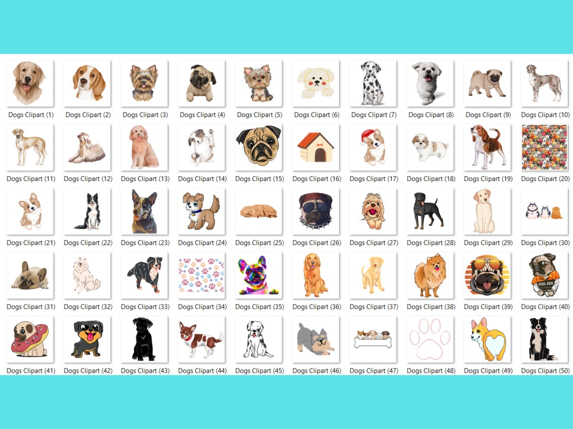 100 Dogs Clipart Bundle Pngs With Transparent Backgrounds Dog / Dogs ...