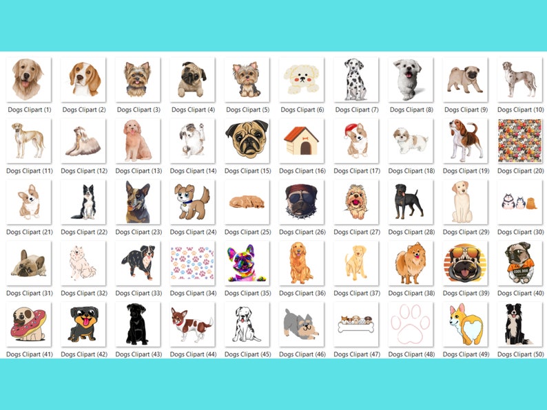 100 Dogs Clipart Bundle Pngs With Transparent Backgrounds Dog / Dogs ...