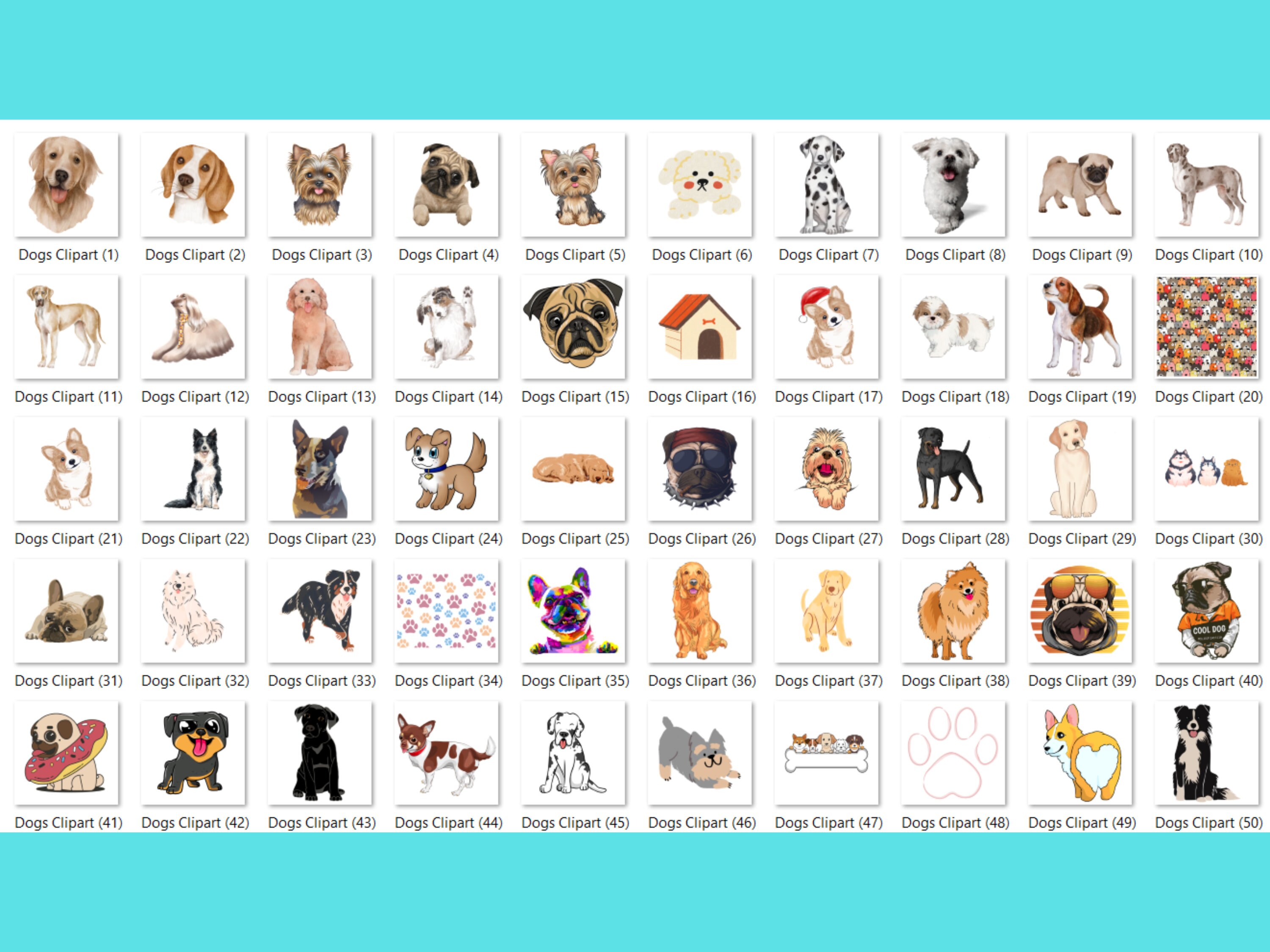 100 Dogs Clipart Bundle Pngs With Transparent Backgrounds Dog / Dogs ...