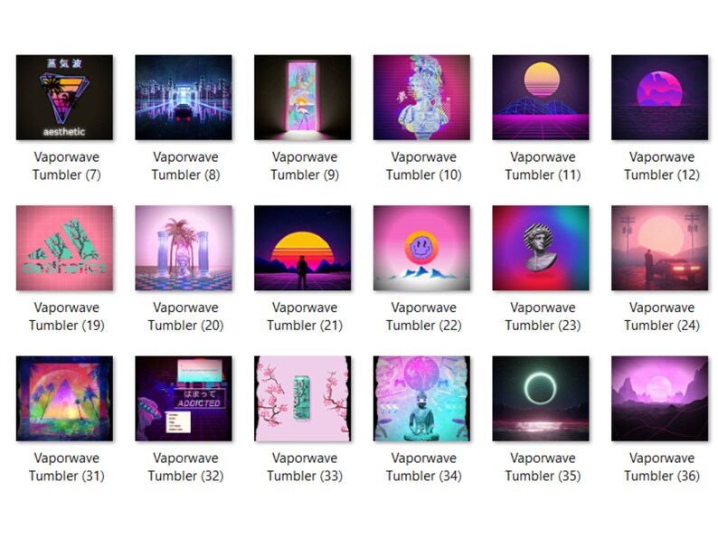 36 Vaporwave Tumbler Designs - PNG Images for Sublimation Printing ...