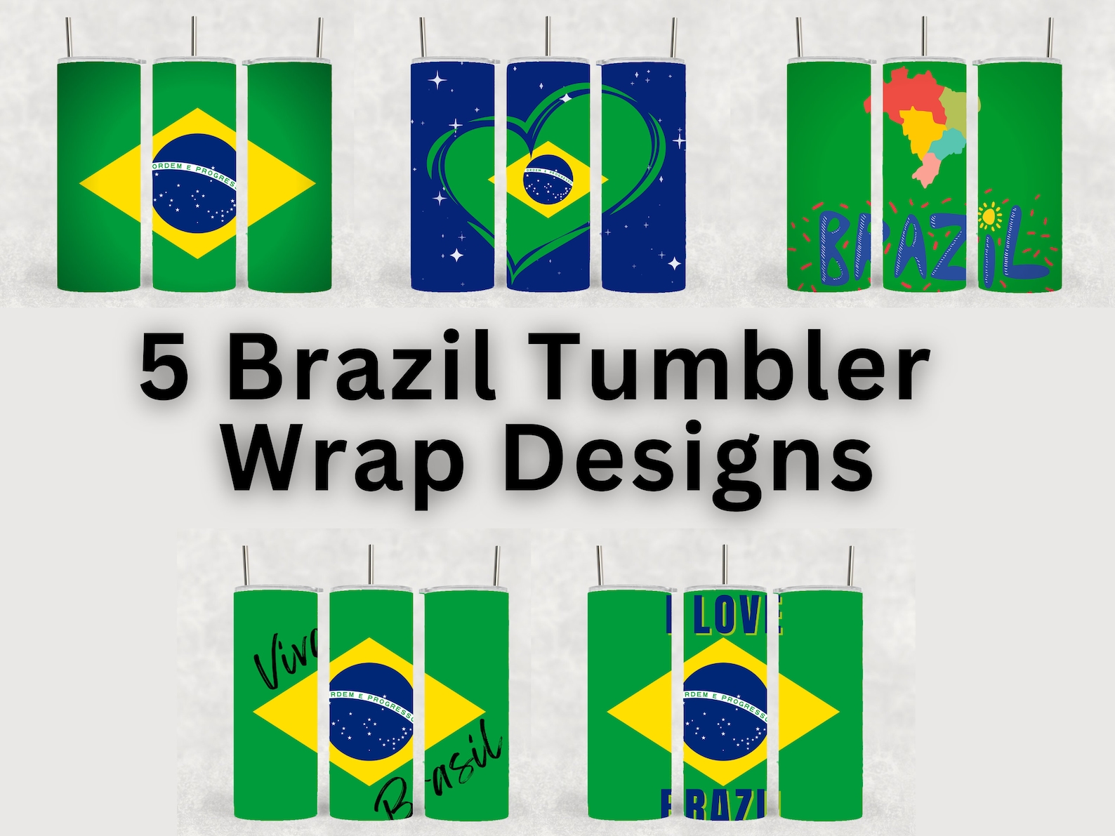 5 Brazil Tumbler Designs - PNG Images for Sublimation Printing ...