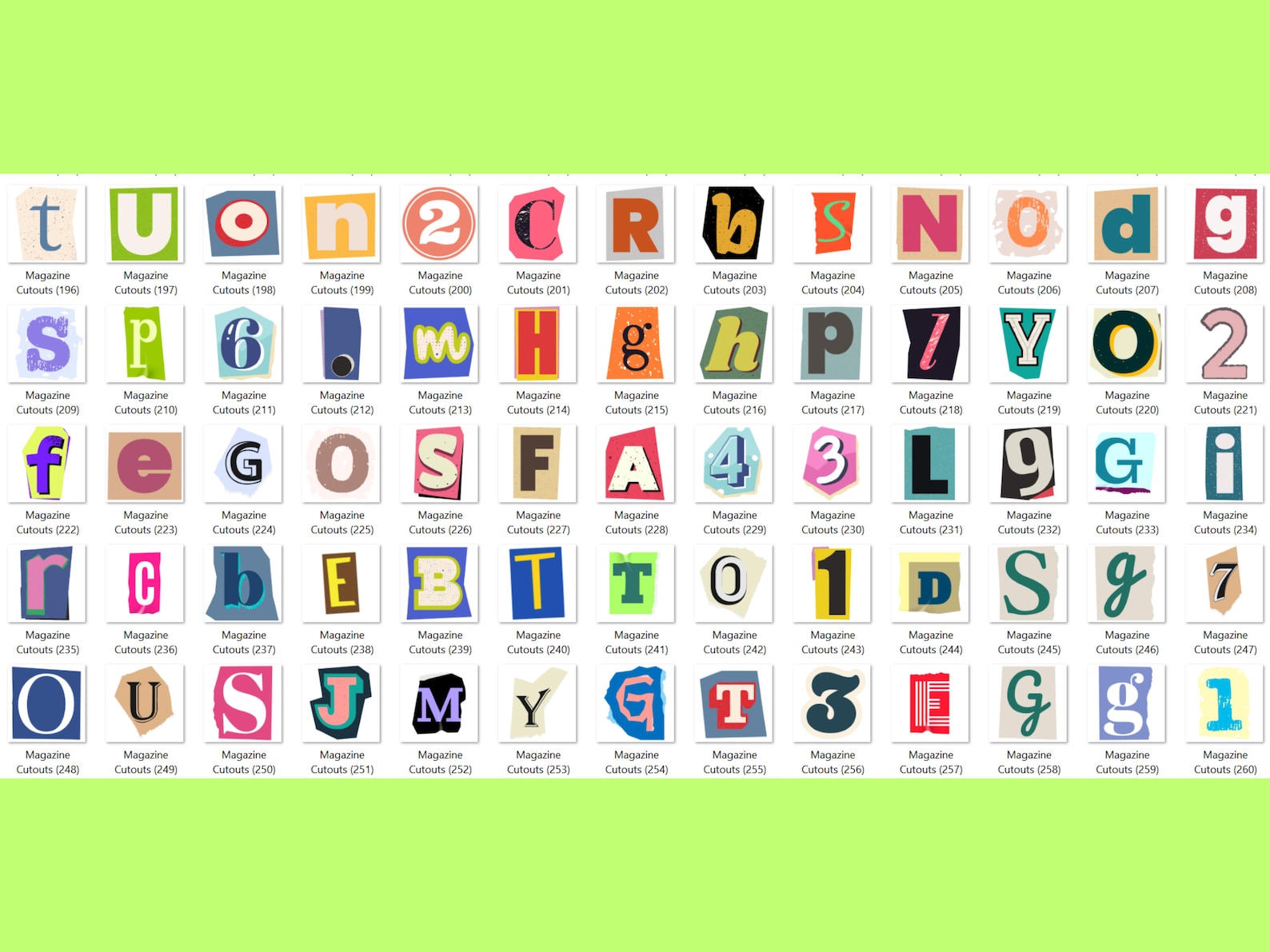 400 Magazine Cut-outs - Letters and Numbers - PNG Images With ...
