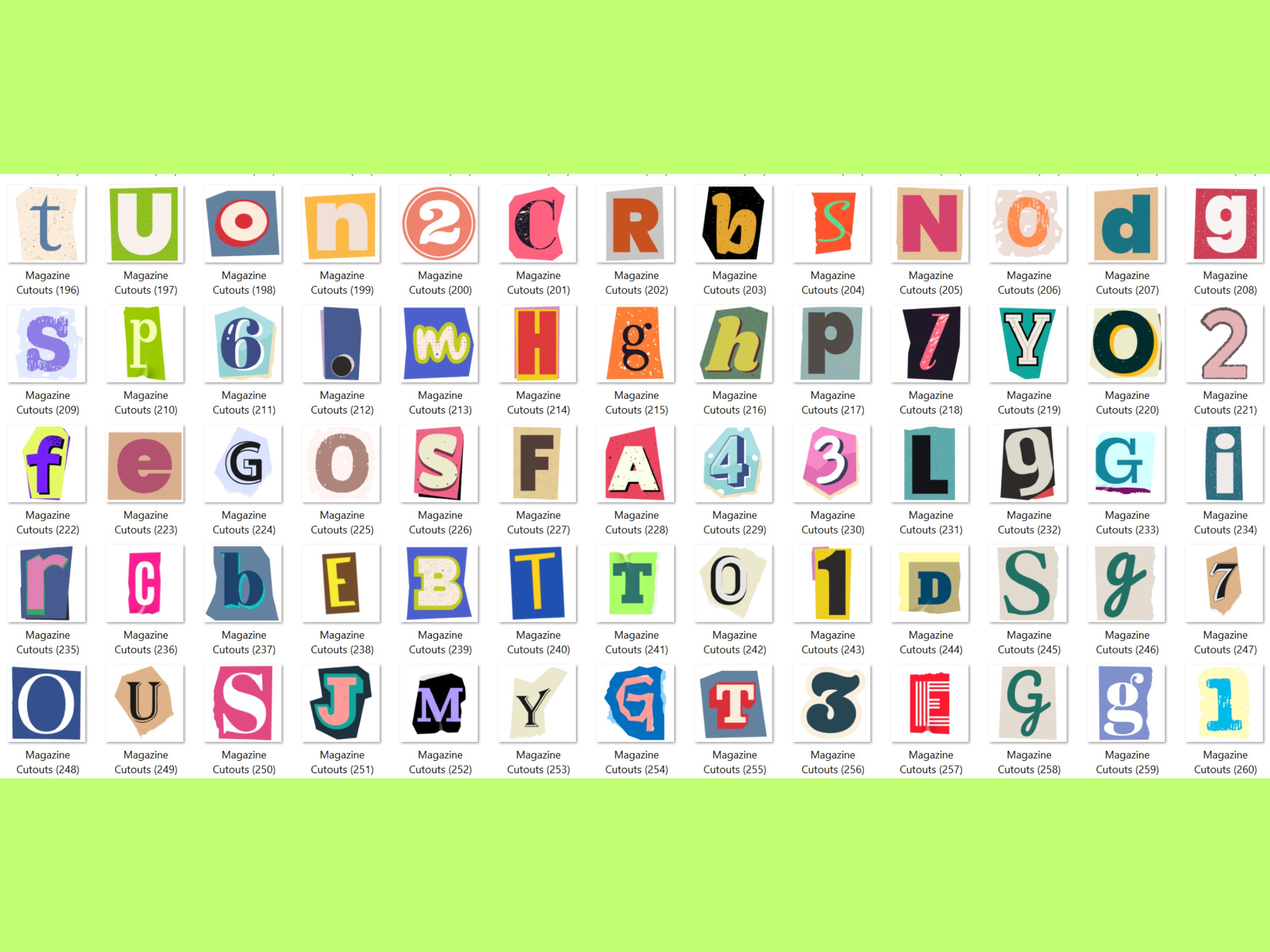 400 Magazine Cut-outs Letters and Numbers PNG Images With - Etsy