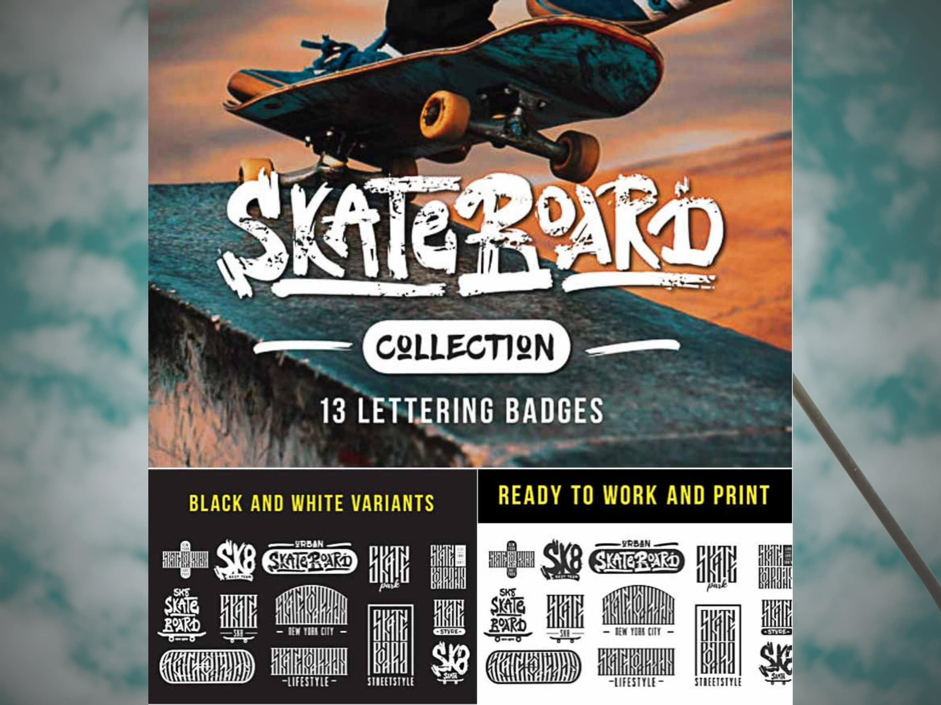 13 Skateboard Stencils Skateboarding Letter Designs / Skateboard PNG ...